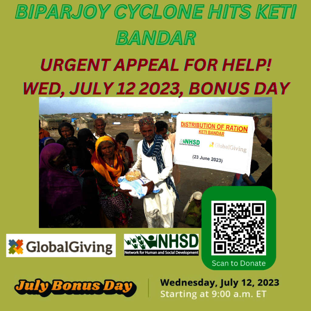 Donate to Biparjoy Hits Fishermen of Keti Bundar! - GlobalGiving